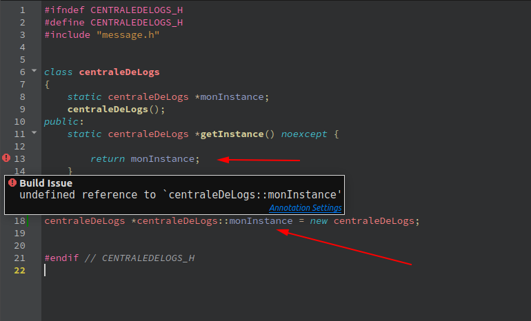 [Résolu] Singleton en C++ & undefined reference par Xavier_reivaX - page 1 - OpenClassrooms